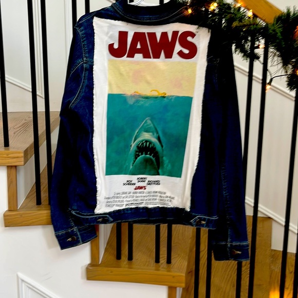 Lee | Jackets & Coats | Vintage Denim Jacket Jaws 8s Size Medium | Poshmark